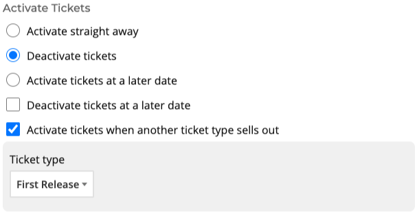 Ticket Activation Scheduling